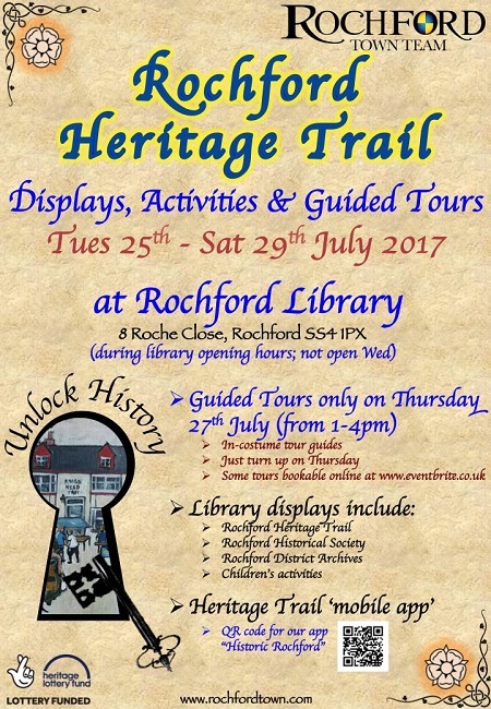 Heritage Trail library display: 25-29th July- Rochford Town Team